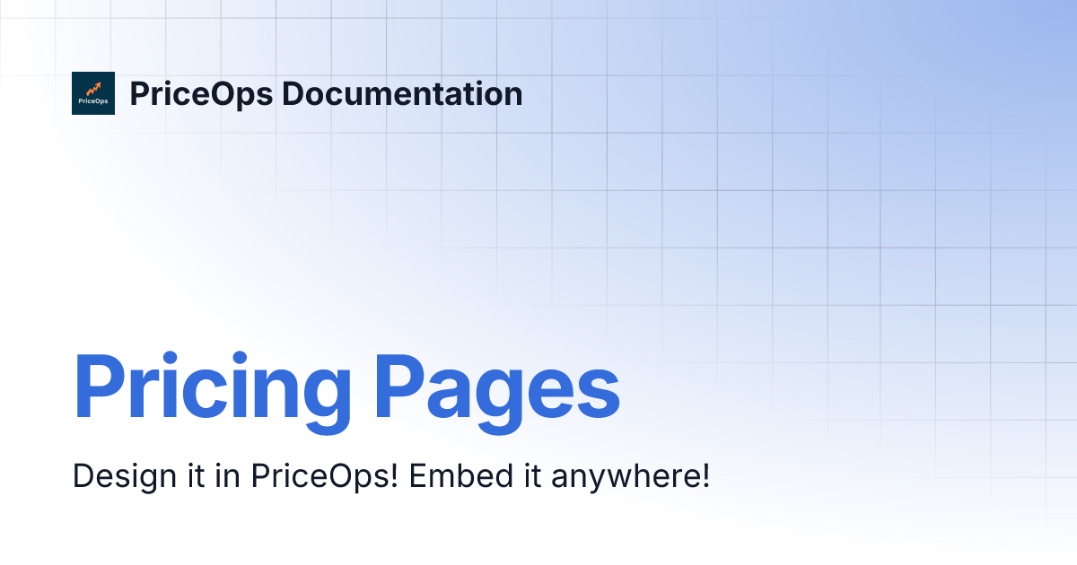 Pricing Pages | PriceOps Documentation