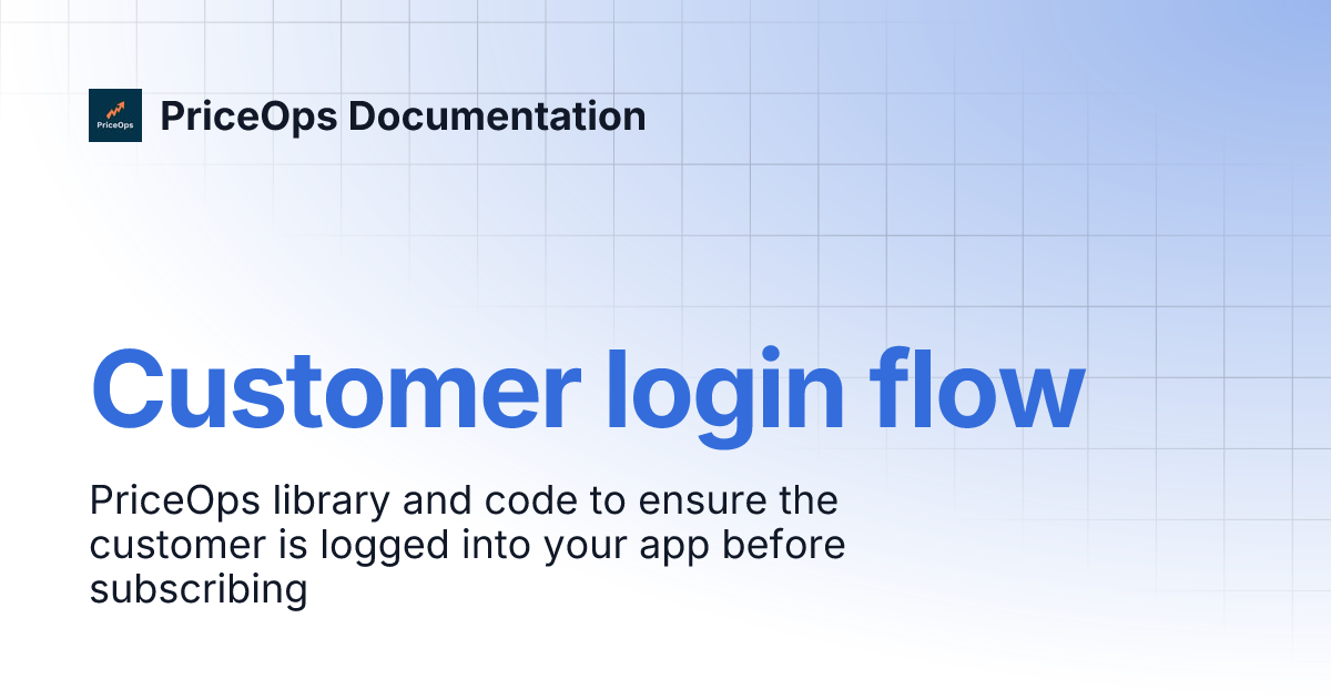 Customer login flow | PriceOps Documentation